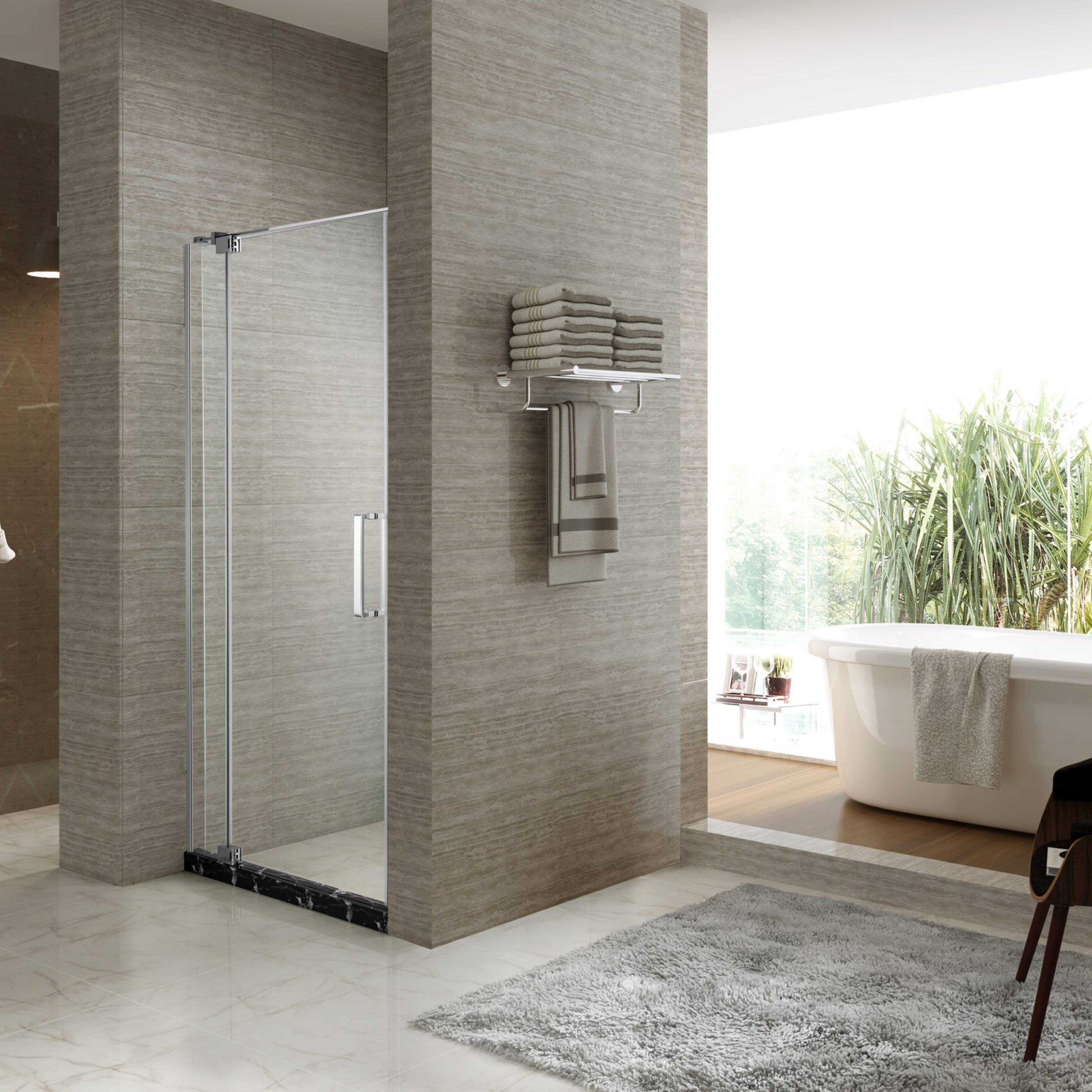 BELLA VISTA KENDRA FRAMELESS OVERLAPPED FRONT ONLY SHOWER SCREEN CHROM